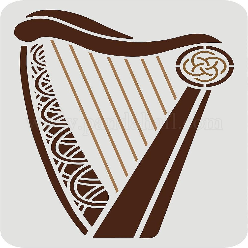 Wholesale FINGERINSPIRE Celtic Irish Harp Stencil 29.7x21cm Musical ...