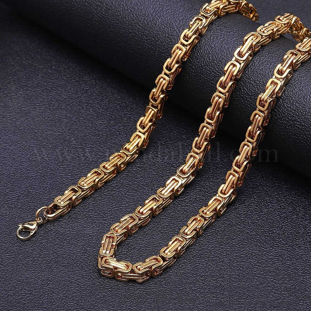Wholesale Titanium Steel Byzantine Chains Necklaces for Men - Pandahall.com