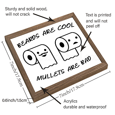 Wholesale FINGERINSPIRE Beards Are Cool Mullets Are Bad Wood Sign with ...