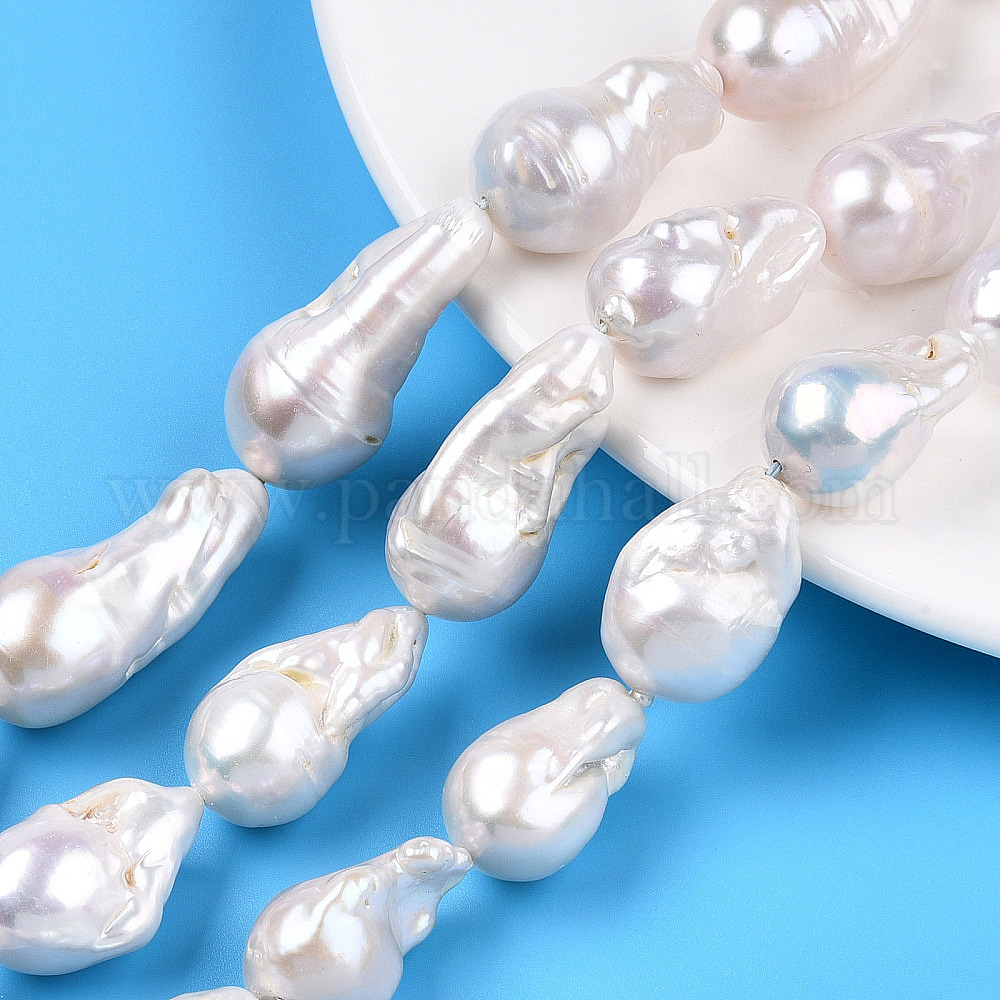 Wholesale Natural Baroque Pearl Keshi Pearl Beads Strands - Pandahall.com