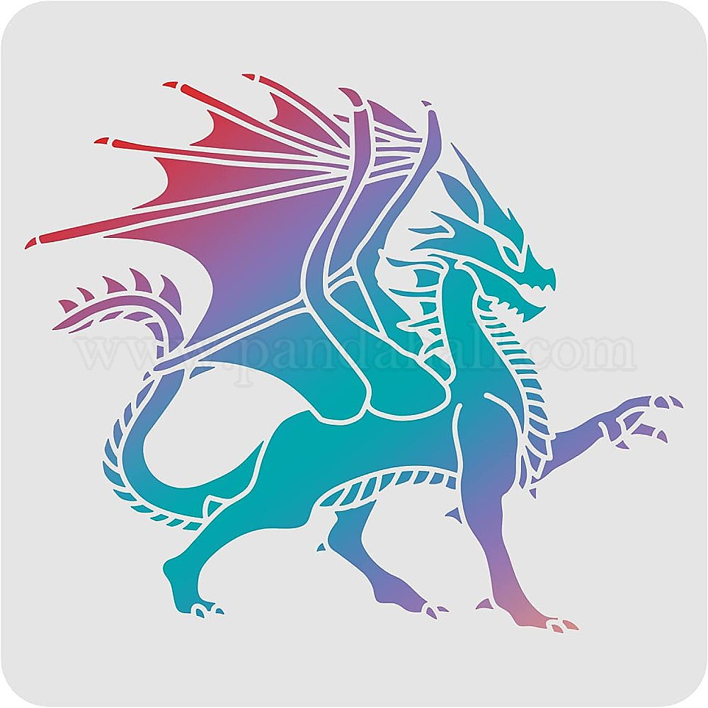 Wholesale FINGERINSPIRE Dragon Stencils Template 11.8x11.8inch Plastic ...