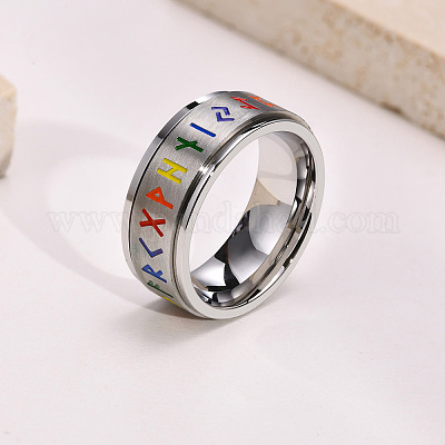 Wholesale Rainbow Color Pride Flag Rune Words Odin Norse Viking Amulet ...