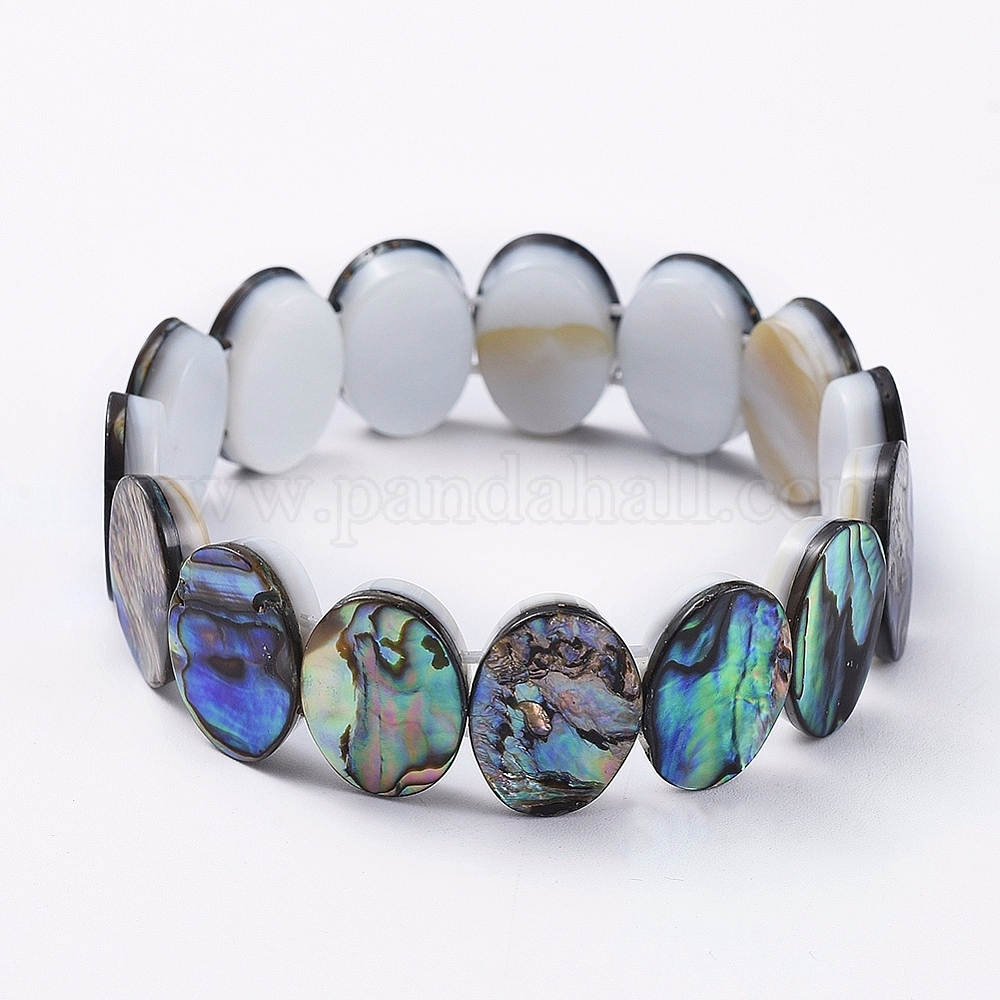 Wholesale Natural Abalone Shell/Paua Shell Stretch Bracelets ...