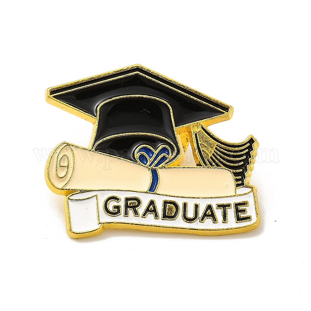 Wholesale Graduation Cap with Word Graduate Enamel Pin - Pandahall.com