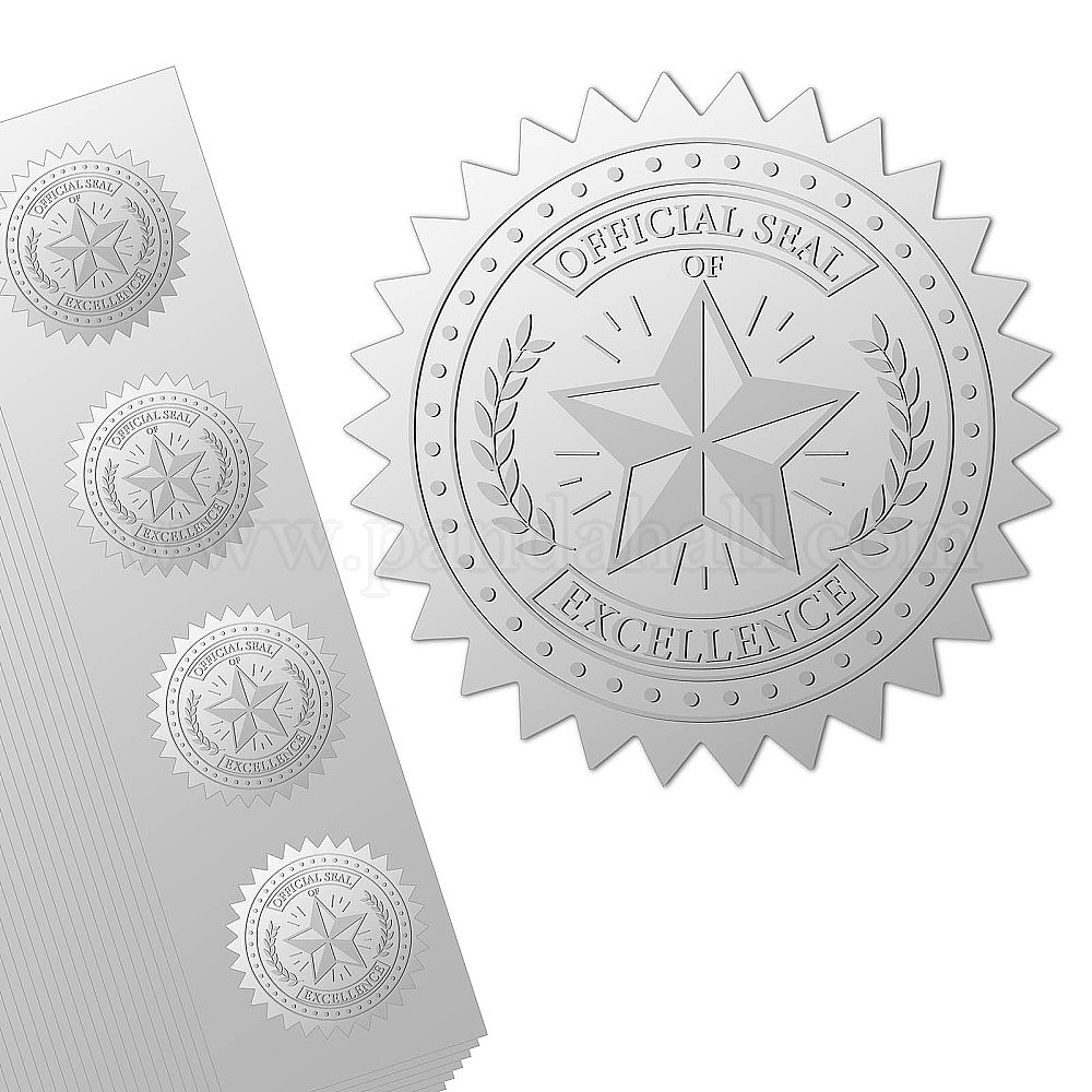 Wholesale Custom Round Silver Foil Embossed Picture Stickers ...