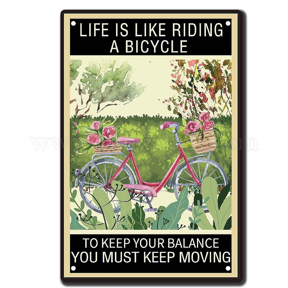 Wholesale CREATCABIN Bicycle Signs Metal Tin Plate Life Is Like Riding ...