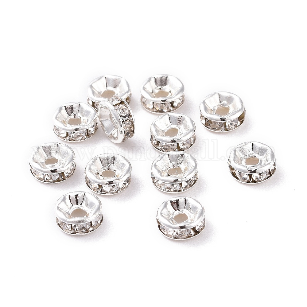 Wholesale Brass with Crystal Rhinestone Spacer Beads - Pandahall.com