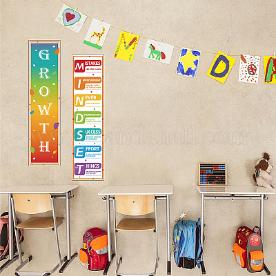 Wholesale CREATCABIN 2Pcs Motivational Classroom Banner Poster Growth ...