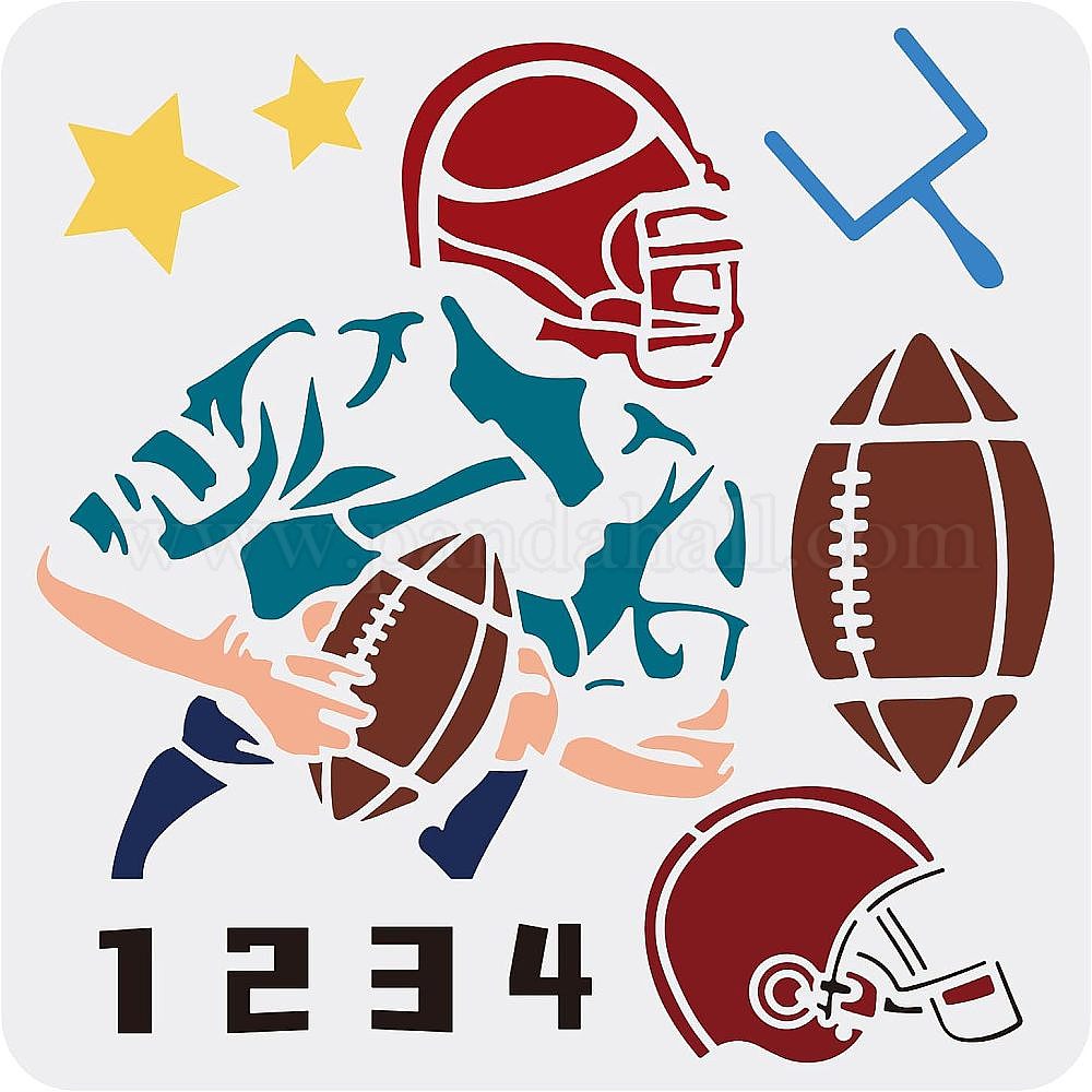 Wholesale FINGERINSPIRE Rugby Players Stencil 30x30cm Rugby Stencils ...