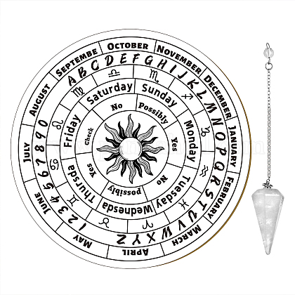 Shop CREATCABIN Pendulum Board With Crystal Necklace Sun Wooden Carven ...