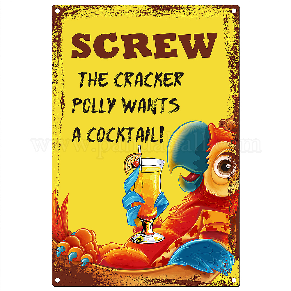 Wholesale CREATCABIN Metal Tin Sign Screw The Cracker Polly Wants a ...