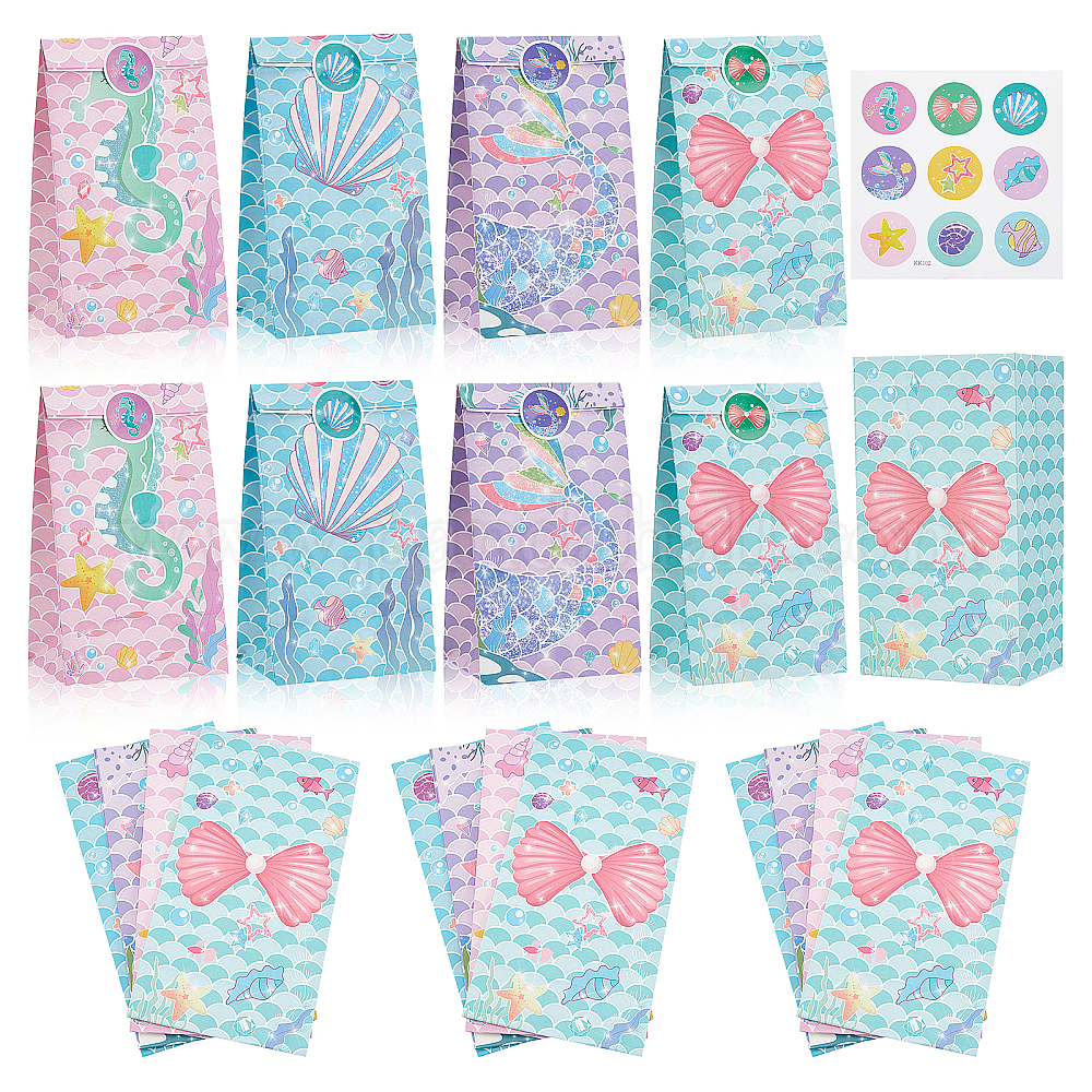 Wholesale 12Pcs 4 Styles Ocean Themed Paper Bags - Pandahall.com