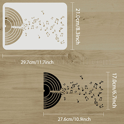 Wholesale FINGERINSPIRE Record Stencil 29.7x21cm Reusable Vinyl Record ...
