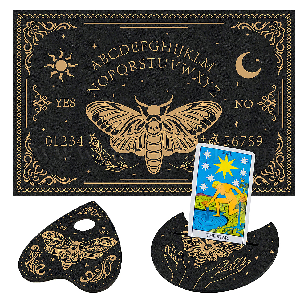 Wholesale AHANDMAKER 12x8 Black Wood Spirit Board Kit Talking Pendulum ...