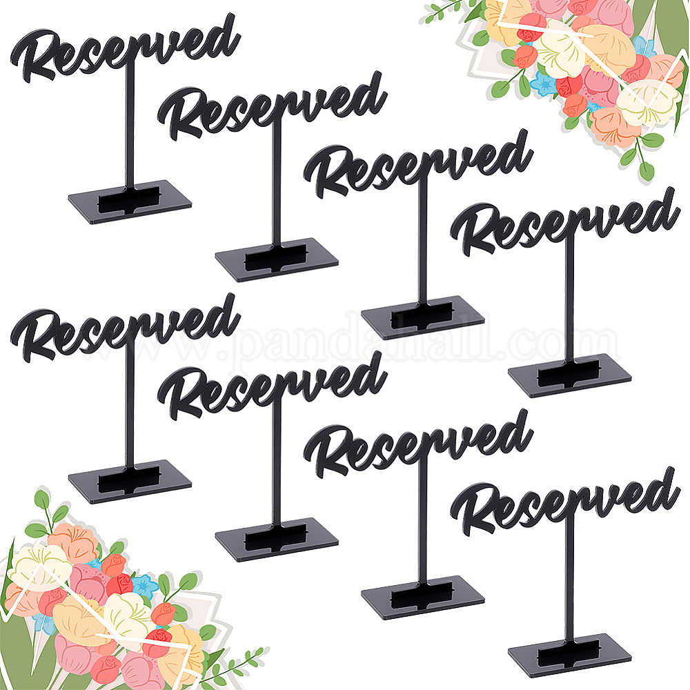 Shop OLYCRAFT 8 Packs Acrylic Reserved Table Sign Black Wedding ...