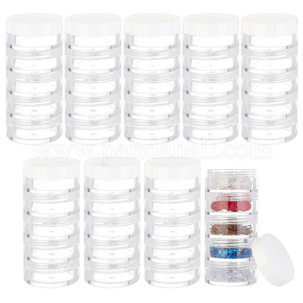 Wholesale Plastic Bead Screw Together Stacking Jars - Pandahall.com