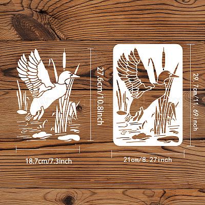 Wholesale FINGERINSPIRE Duck Stencil 29.7x21cm Plastic Flying Duck ...