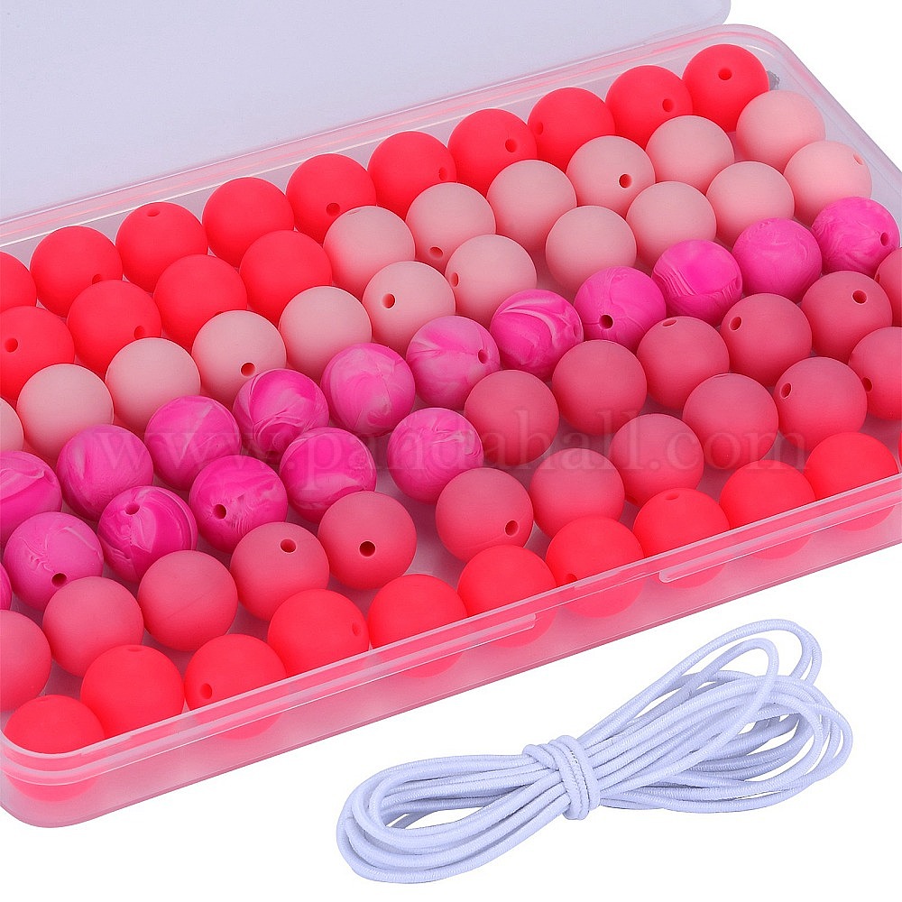 Wholesale 80Pcs 4 Style Round Silicone Focal Beads - Pandahall.com