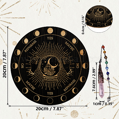 Wholesale AHANDMAKER Hexagram Sun Moon Pendulum Board - Pandahall.com