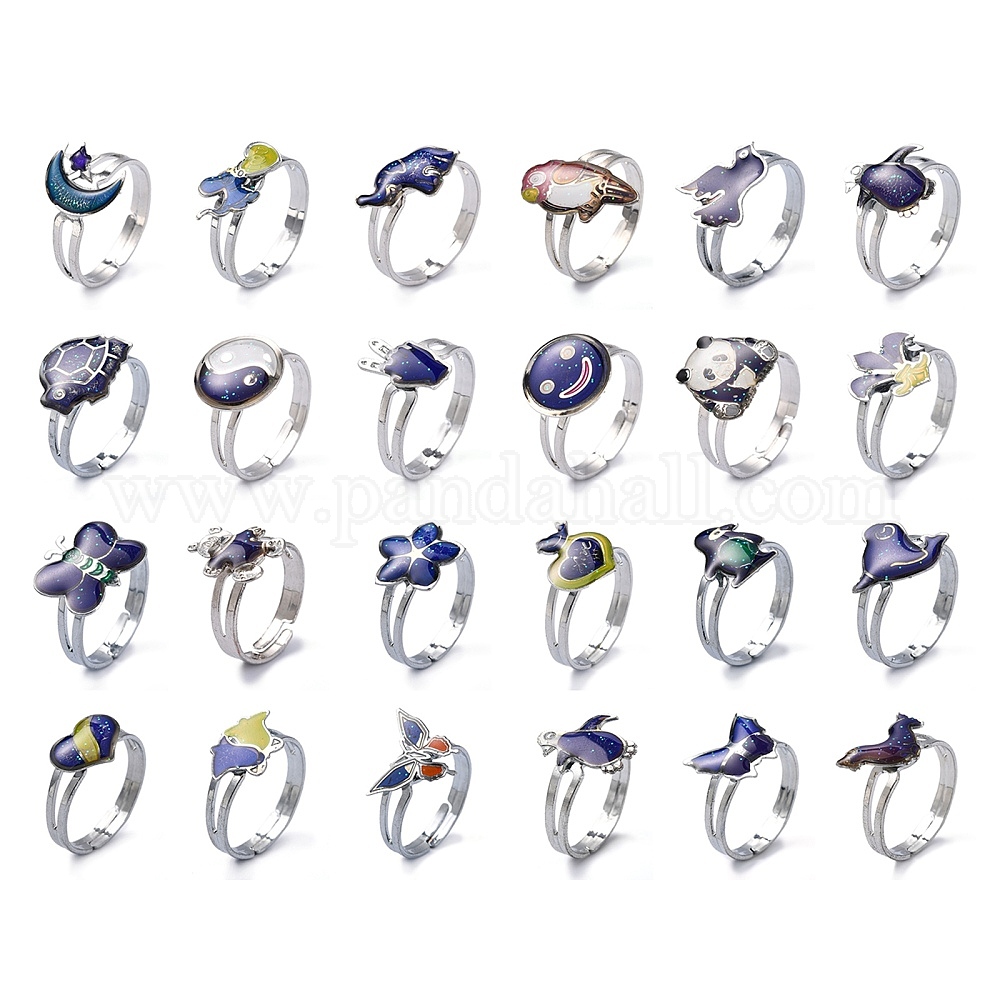 Wholesale Adjustable Iron Changing Mood Rings - Pandahall.com