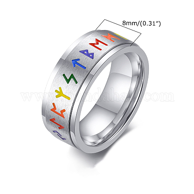 Wholesale Rainbow Color Pride Flag Rune Words Odin Norse Viking Amulet ...