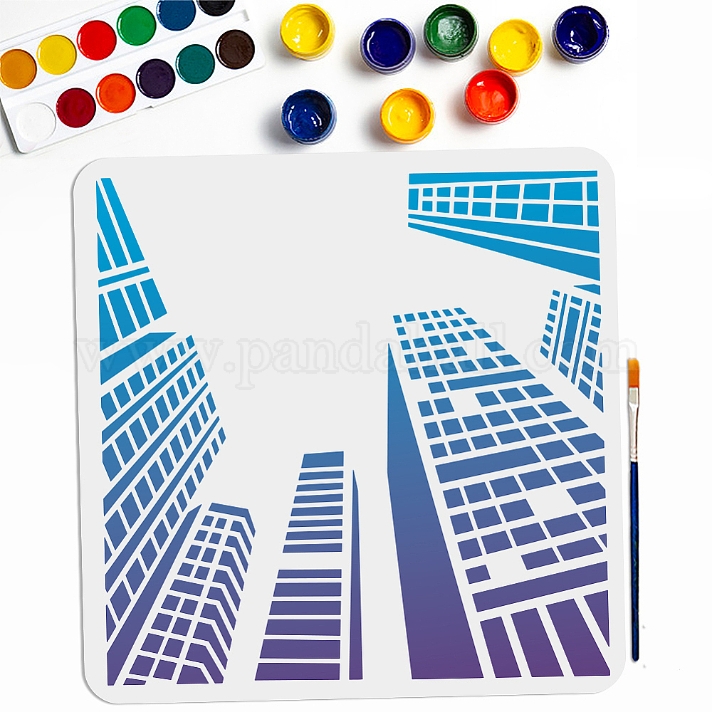 Wholesale MAYJOYDIY City Building Stencils 11.8×11.8inch Large City ...