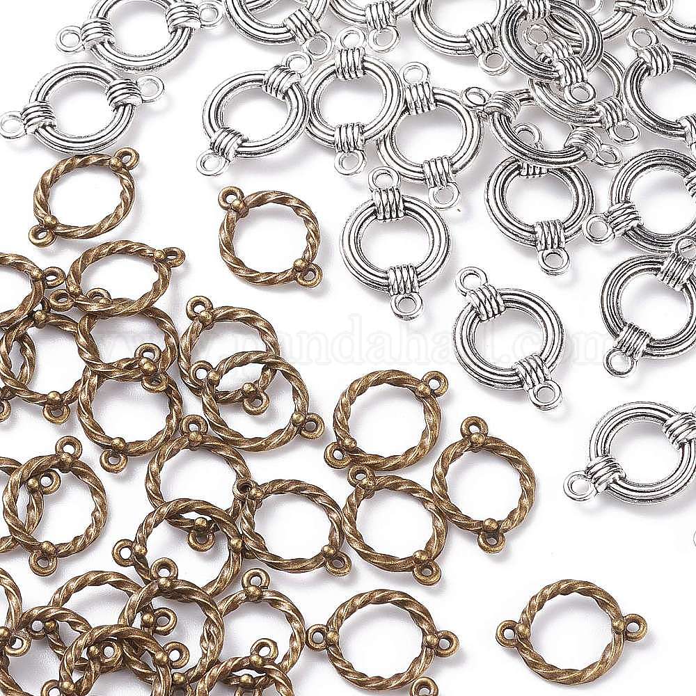 Wholesale PandaHall Elite 100Pcs 2 Colors Alloy Links Connectors ...