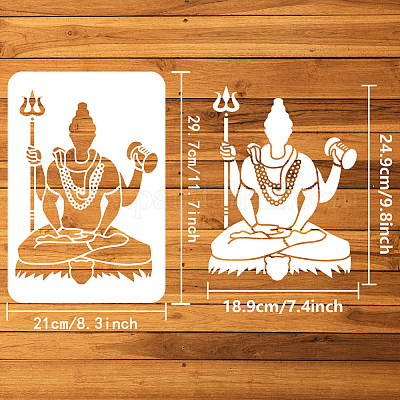 Wholesale FINGERINSPIRE Lord Shiva Painting Stencil 8.3x11.7inch ...