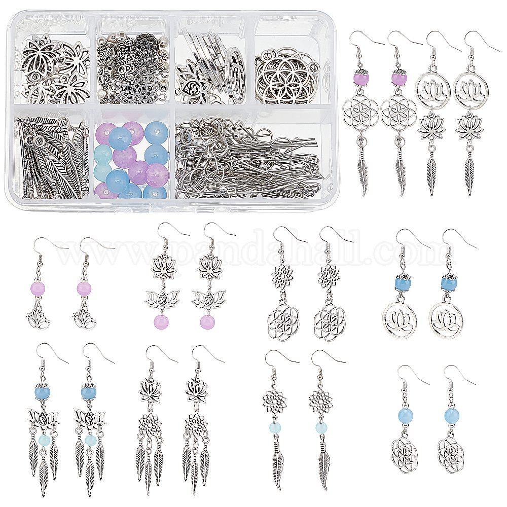 Wholesale SUNNYCLUE 1 Box DIY Make 10 Pairs Flower of life Earring ...