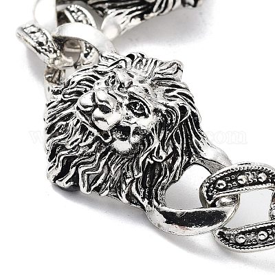 Wholesale Retro Alloy Lion Link Chain Bracelets for Women Men ...