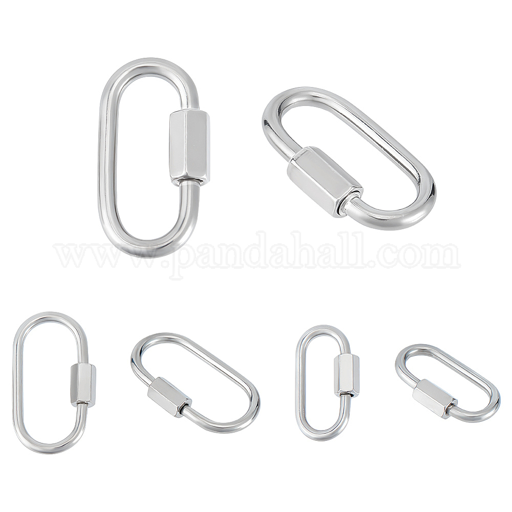 Wholesale Unicraftale 6Pcs 3 Styles 304 Stainless Steel Screw Carabiner ...