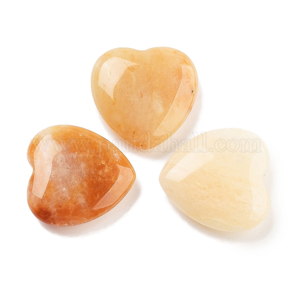 Wholesale Heart Natural Yellow Aventurine Worry Stone - Pandahall.com