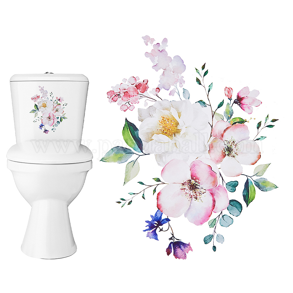 Wholesale GORGECRAFT 2 Sheet Flowers Toilet Stickers Decal Floral Self ...