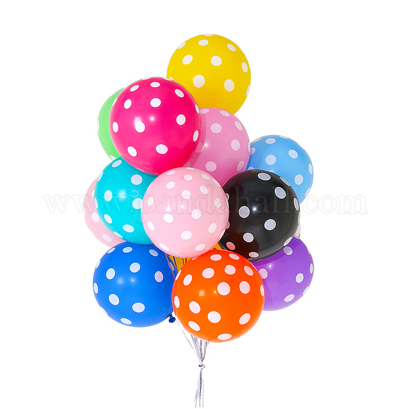 Wholesale Polka Dot Pattern Round Rubber Inflatable Balloons ...