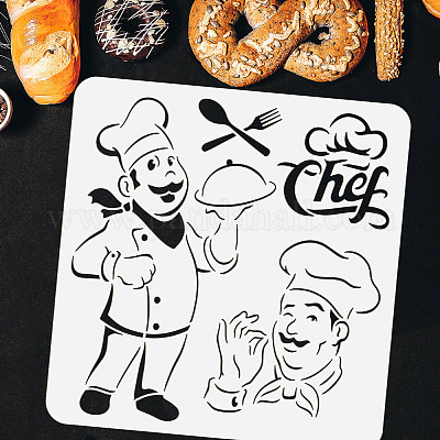 Wholesale FINGERINSPIRE Chef Stencil 11.8x11.8 inch Chef Baker Cook ...