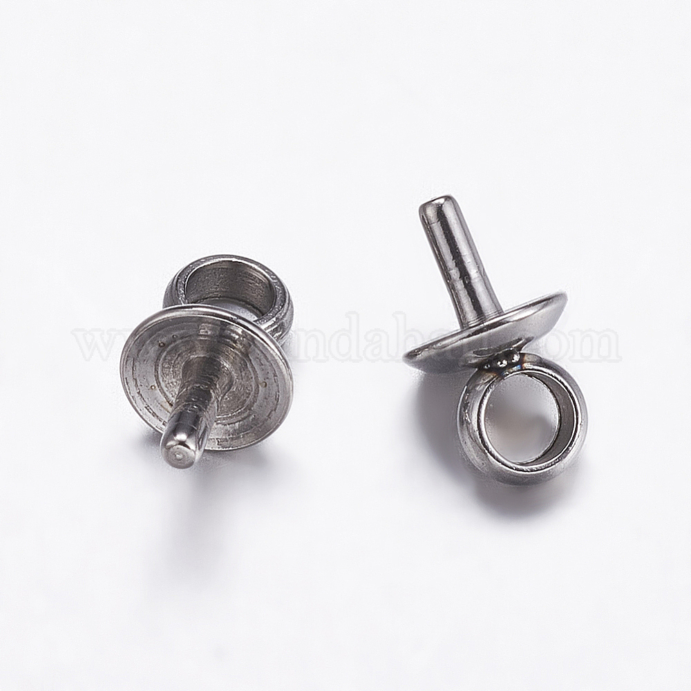 Wholesale 304 Stainless Steel Cup Pearl Peg Bails Pin Pendants ...