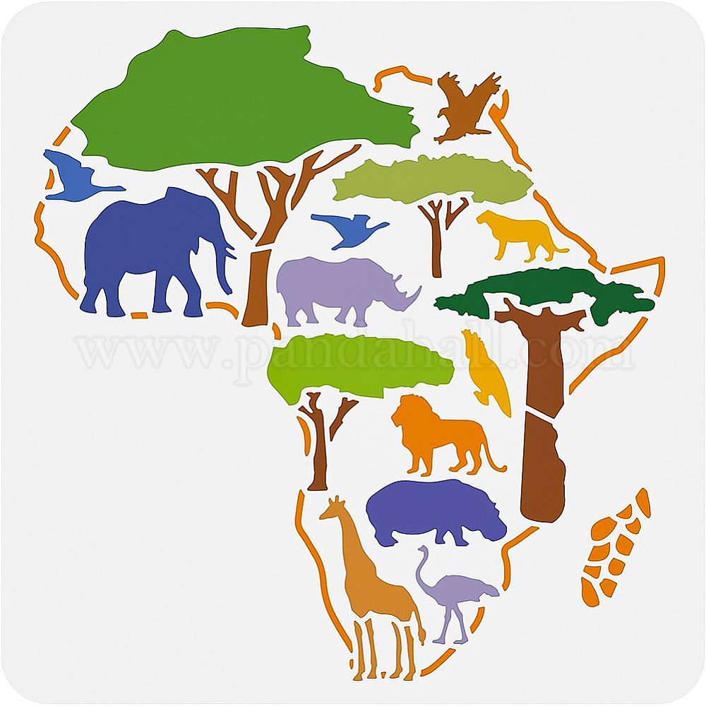 Wholesale BENECREAT Africa Map Stencil - Pandahall.com