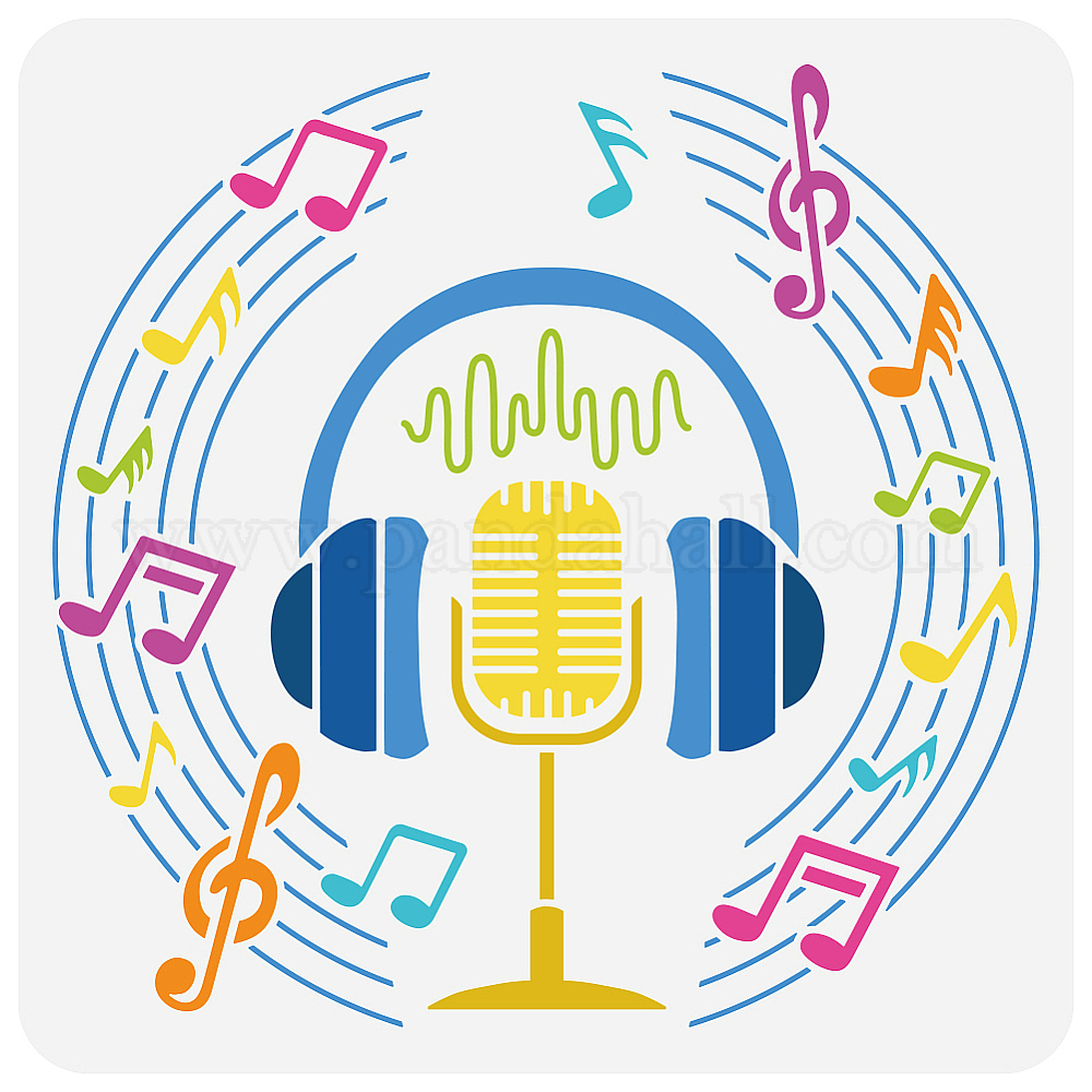 Wholesale FINGERINSPIRE Musical Motifs Painting Stencil 11.8x11.8 inch ...