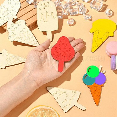 Wholesale Unfinished Wood Ice Cream Cutouts - Pandahall.com