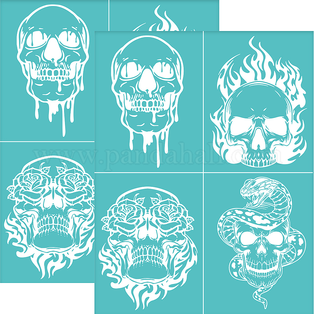 Wholesale OLYCRAFT 2Pcs 8.6x11 Inch Bloody Skull Self-Adhesive Silk ...