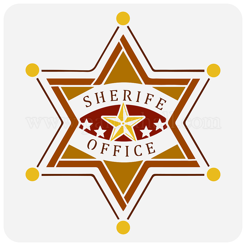 Wholesale FINGERINSPIRE Sheriff Stars Painting Stencil 11.8x11.8 inch ...