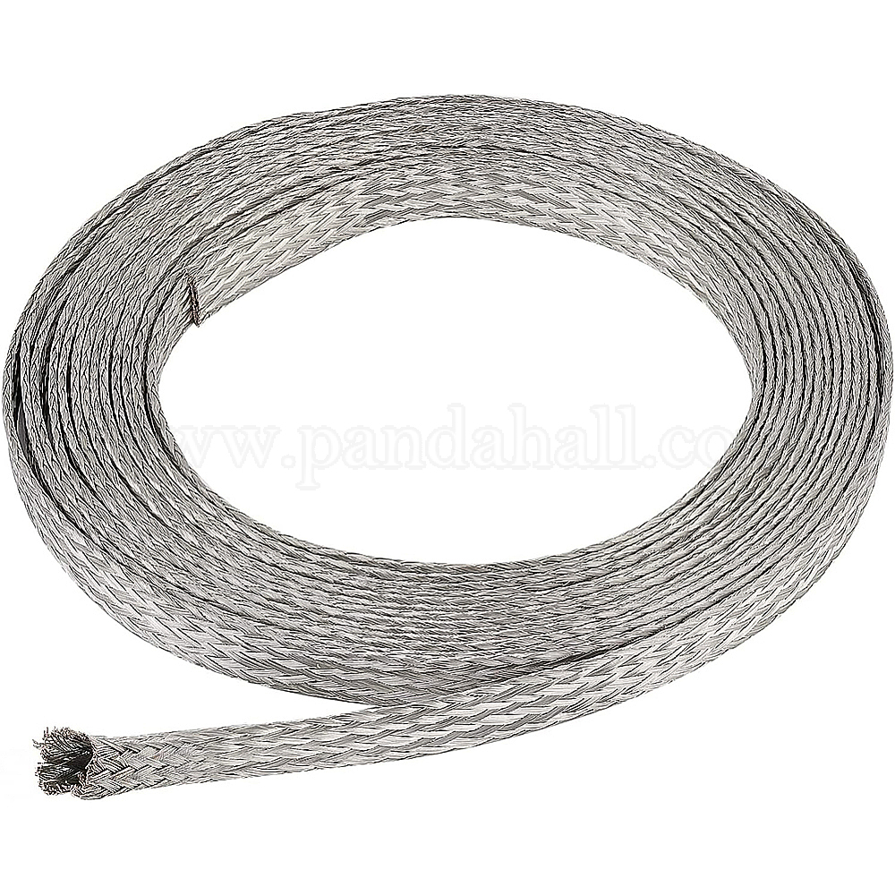Wholesale BENECREAT 4mx9mm Flat Braided Tinned Copper Wire - Pandahall.com