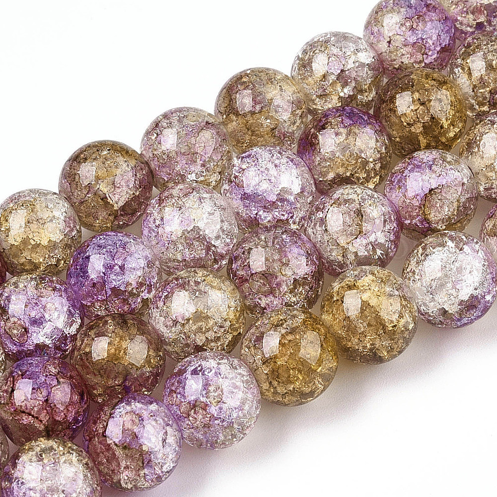 Wholesale Baking Painted Crackle Glass Bead Strands - Pandahall.com
