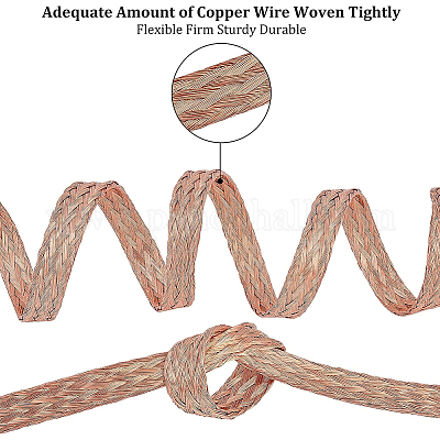 Wholesale BENECREAT 4mx9mm Flat Copper Braided Ground Strap Wire ...