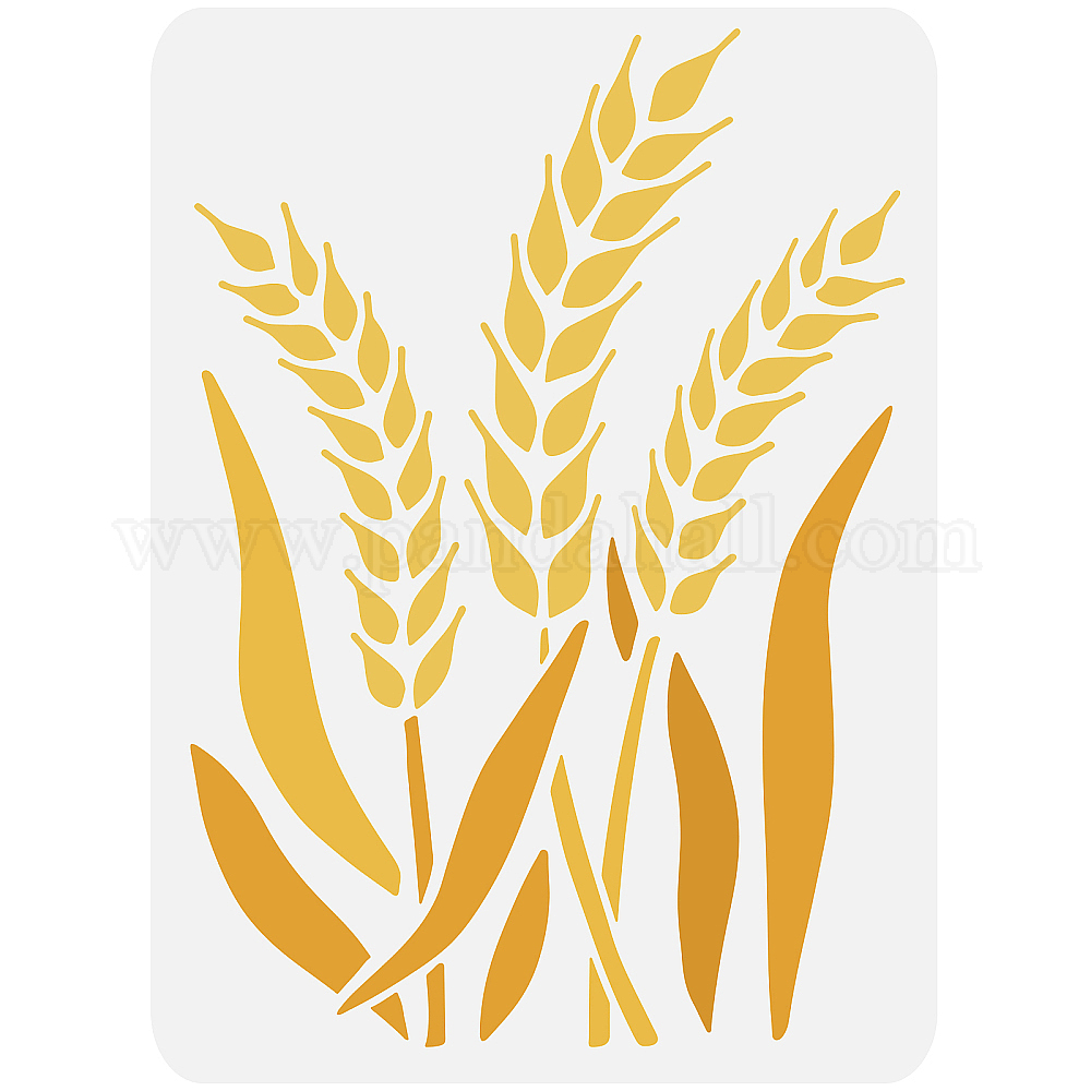 Shop FINGERINSPIRE Wheat Stencil 29.7x21cm Wheat Stalk Stencil Plastic ...