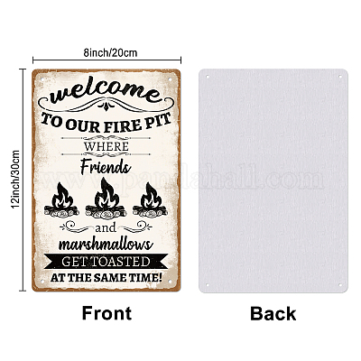 Wholesale GLOBLELAND Fire Pit Metal Signs Welcome To Our Fire Pit ...