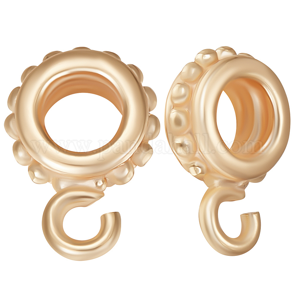 Wholesale Beebeecraft 1 Box 10Pcs Ring Bail Beads 18K Gold Plated Brass ...