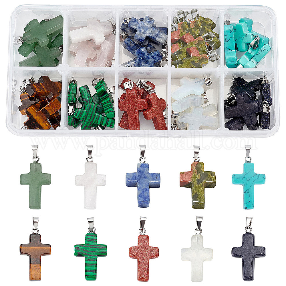 Wholesale Cross Gemstone Pendants Sets - Pandahall.com