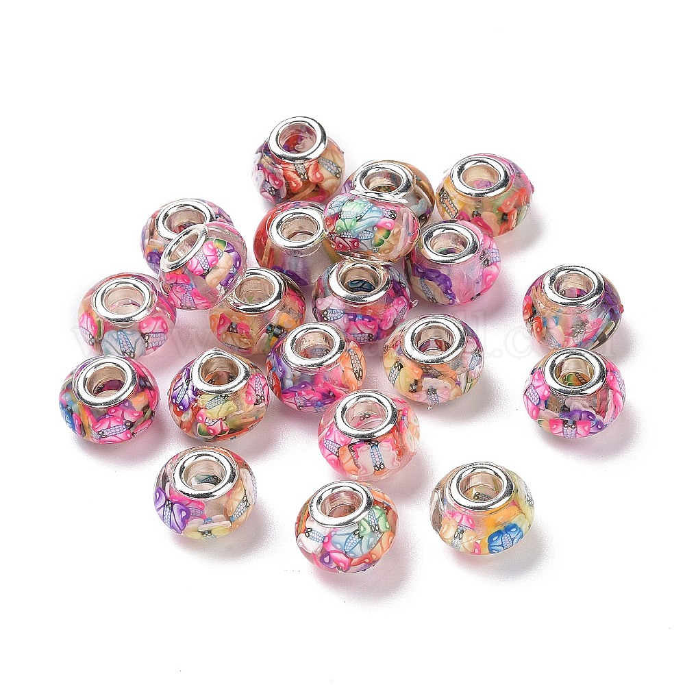 Wholesale Transparent Resin European Rondelle Beads - Pandahall.com