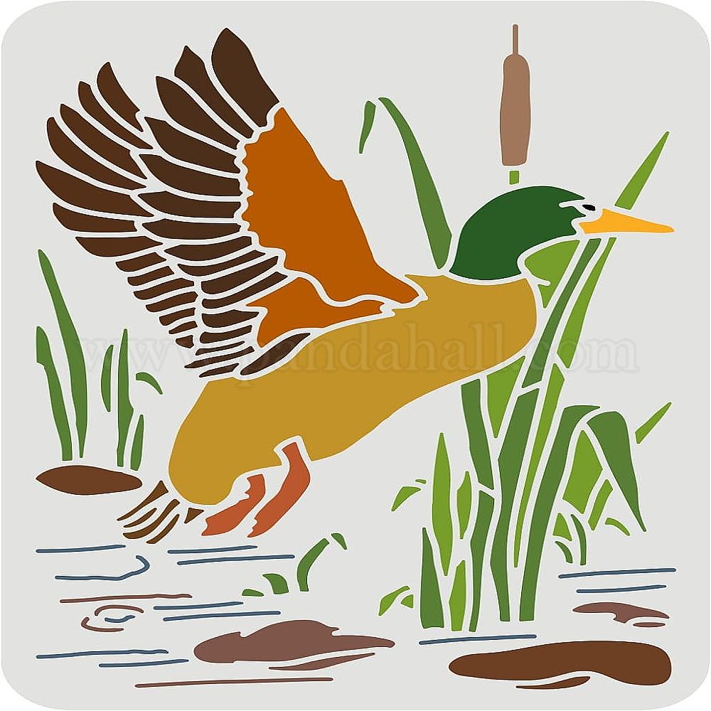 Wholesale FINGERINSPIRE Duck Stencil 29.7x21cm Plastic Flying Duck ...